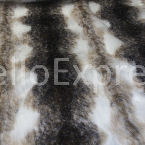 Faux Fake Fur Animal Long Pile Fabric HONEY WOLF 60 | Etsy