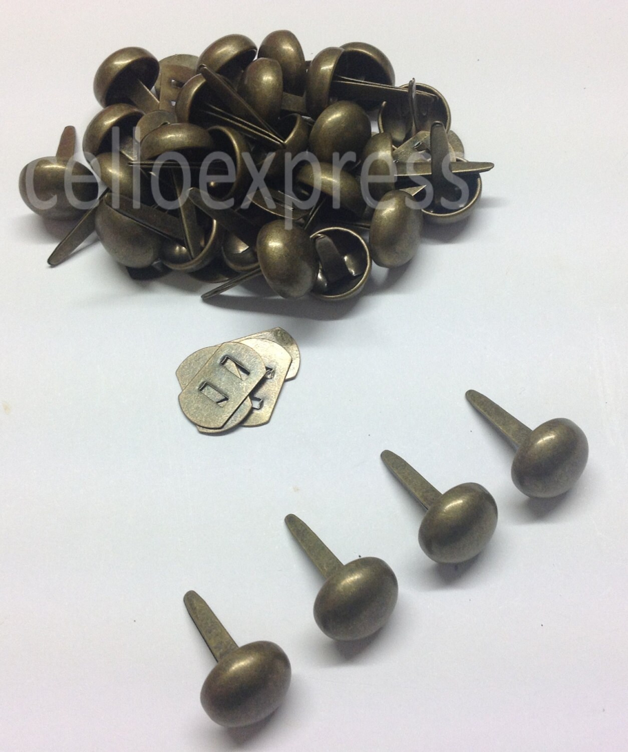 18mm Antique Brass Bag & Purse Feet With Backs - Choice of Flat and ...