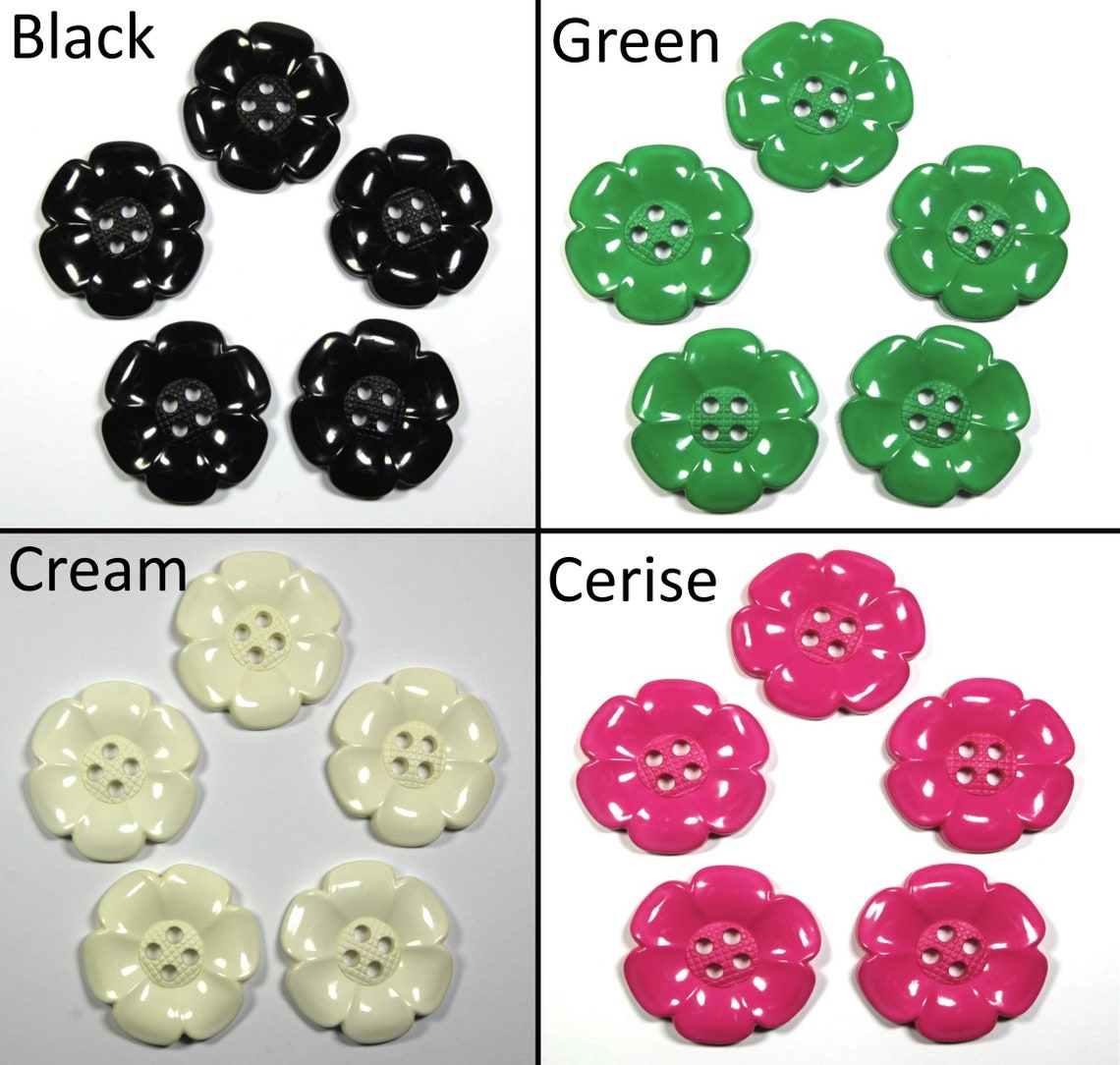 63mm Large Flower Buttons Choice of Colours Sewing - Etsy UK