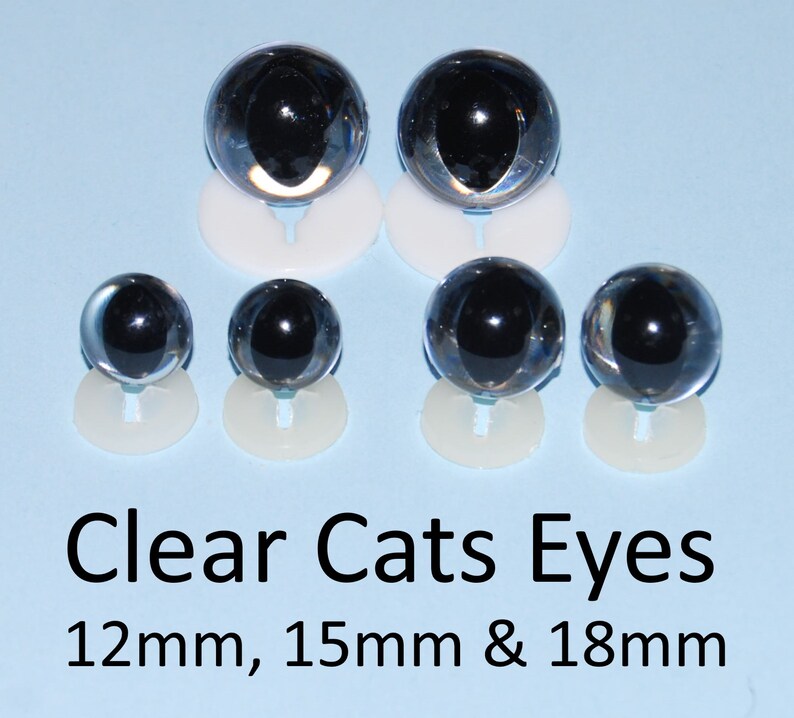 18mm CAT Eyes With Plastic Backs Teddy Bear Making Soft Toy | Etsy UK