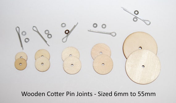 15mm Fibre Board Teddy Bear Cotter Pin Joints 50 pins & 100 disks ...
