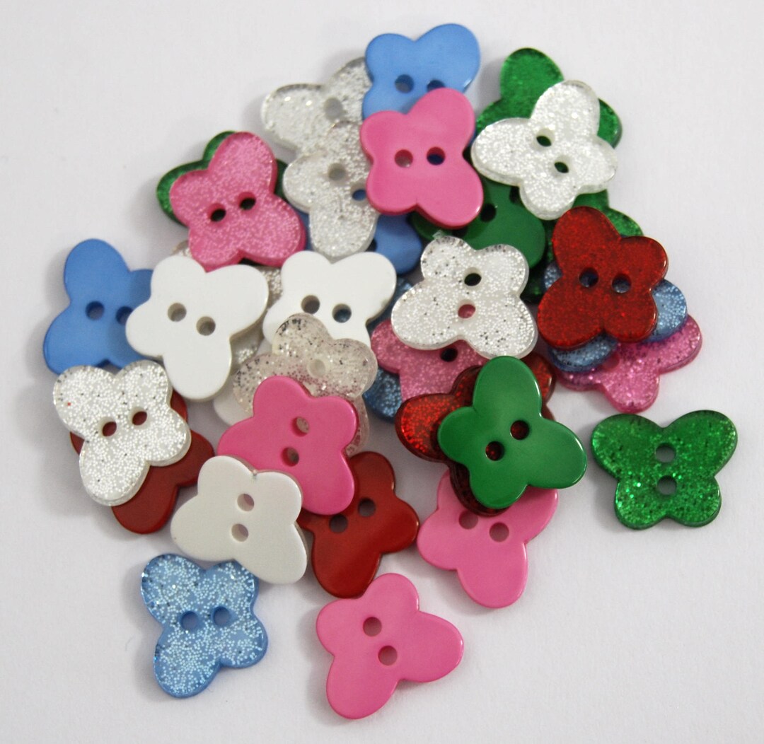 14mm Glitter Butterfly Buttons Choice of Colours Ideal for - Etsy UK