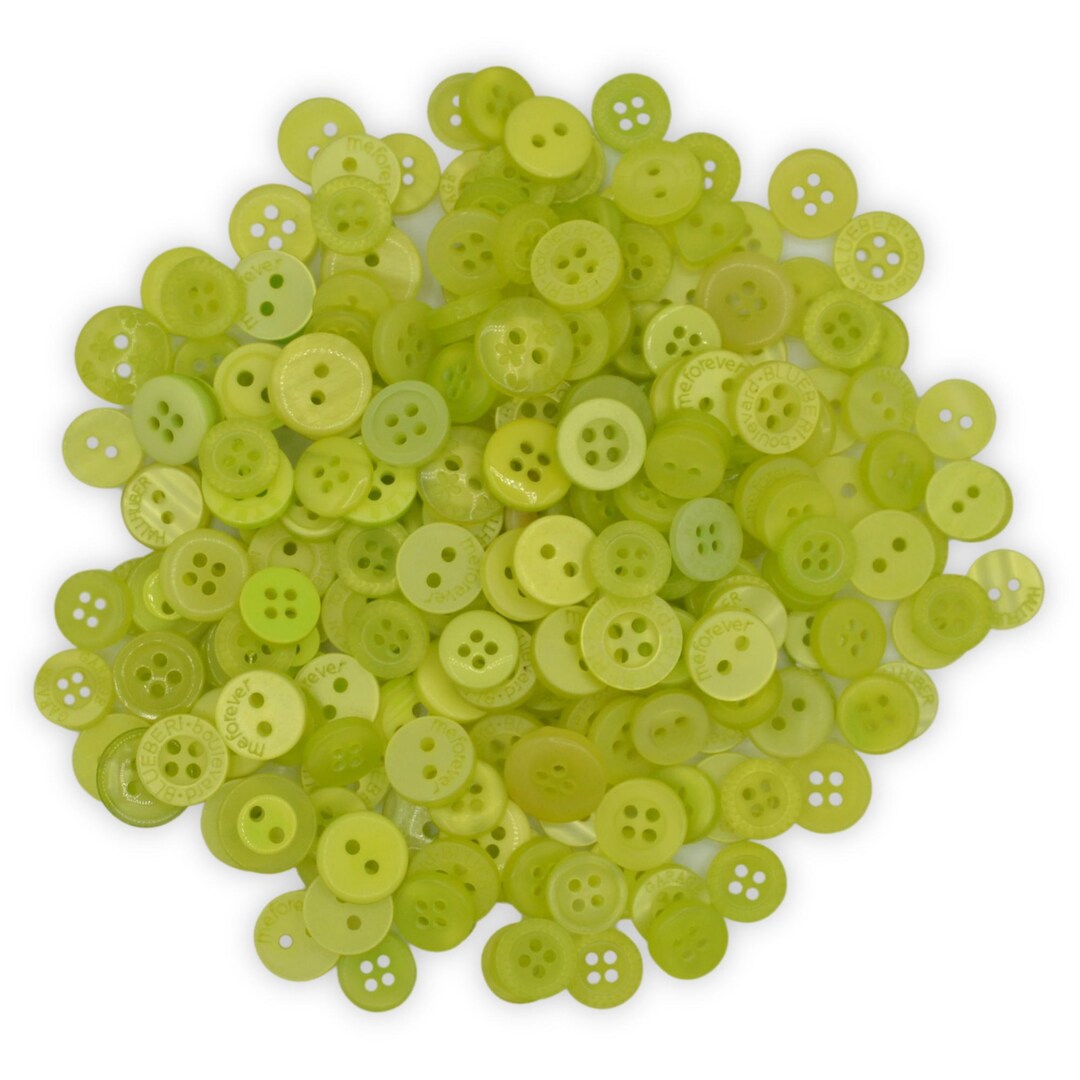 Lime Green Buttons - Various Mix Sizes & Weights - Vibrant Colours ...