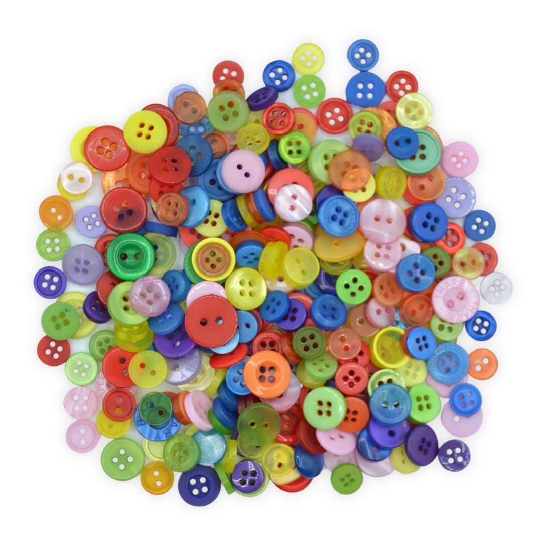 Rainbow Mix Buttons - Various Mix Sizes & Weights - Vibrant Colours ...
