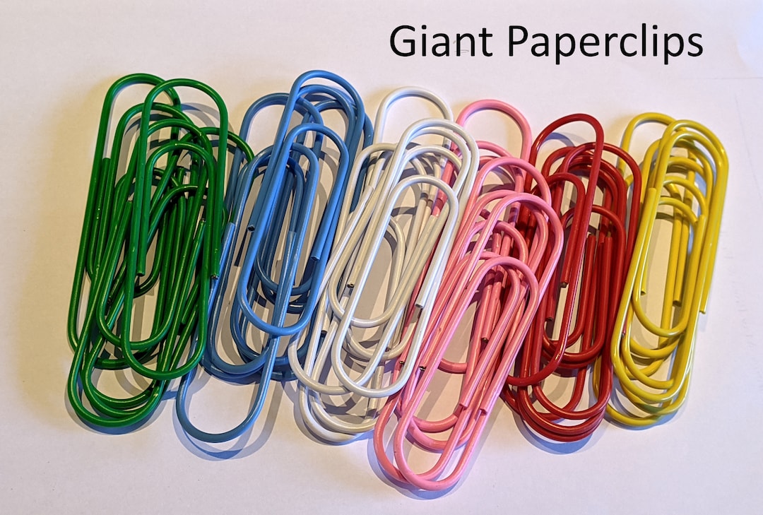 Giant Coloured Metal Paperclips 9.5cm / 3.75" - Large Sized Great ...
