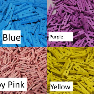 35mm Small Wooden Craft Pegs - Choice of Colours - Mini Clip Metal ...