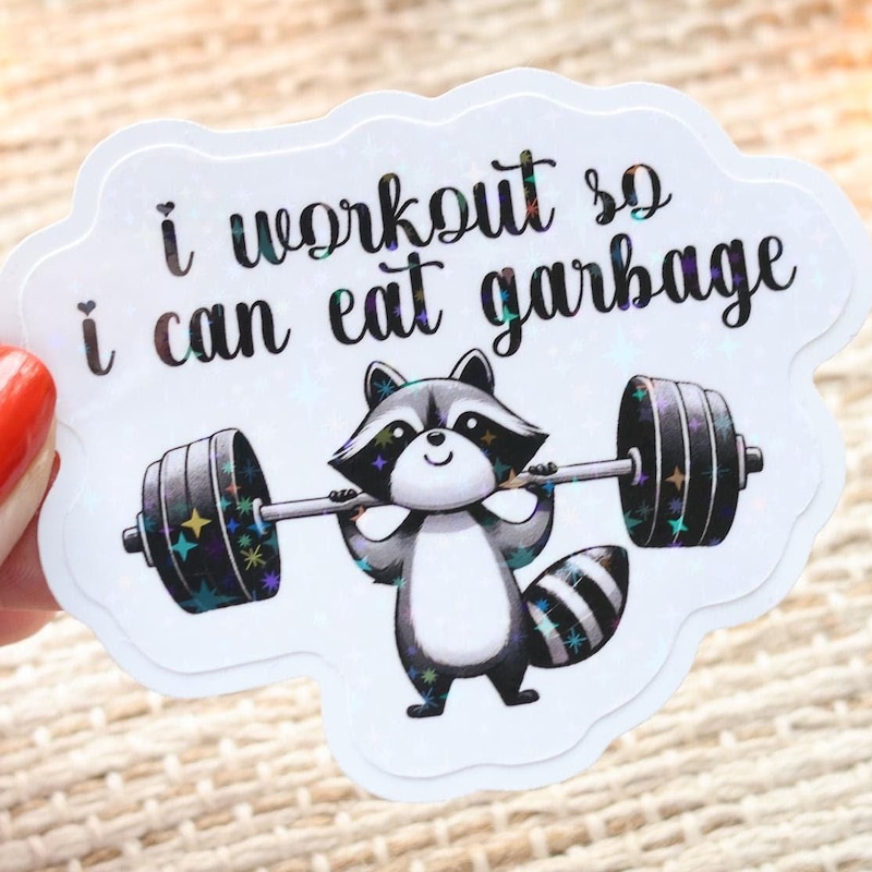 Racoon Garbage Can Sticker - Etsy