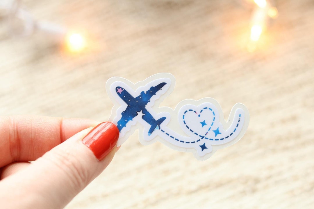 Airplane Heart Trail Travel Luggage Die Cut Vinyl Sticker - Etsy