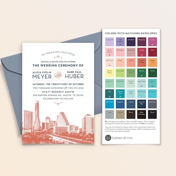 Austin Wedding Invitation - Etsy