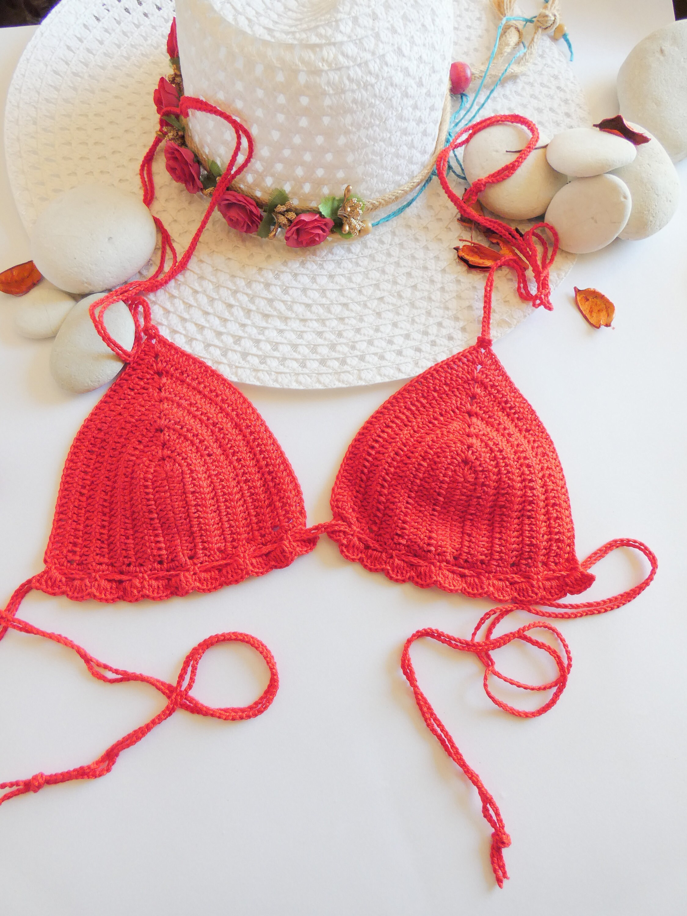 Red Crochet Bikini - Etsy