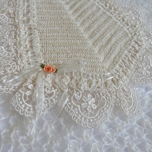 Luxury Beige Crochet Bib | Beige Crochet Bib | Newborn Crochet Bib - Etsy