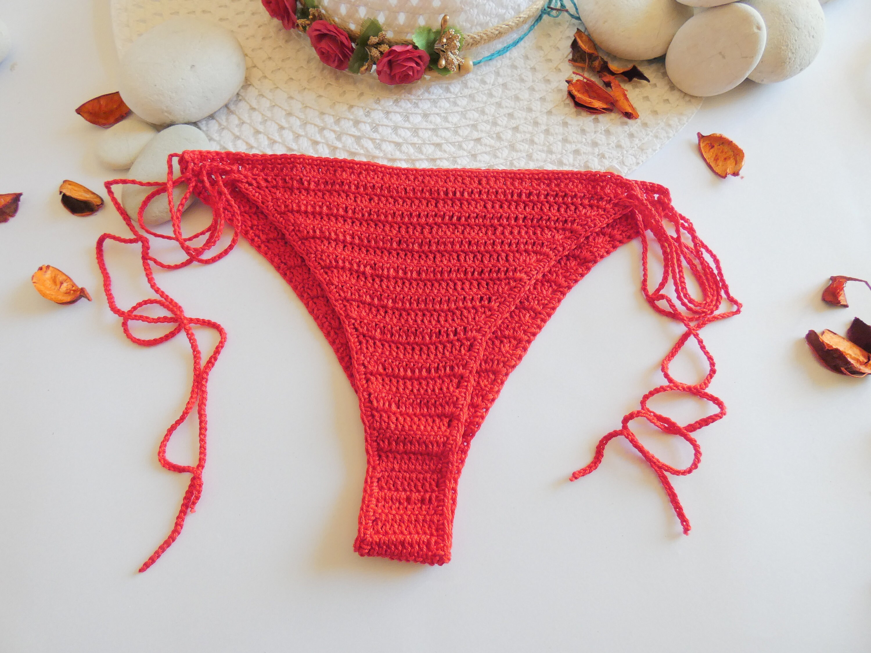 Red crochet bikini | Etsy