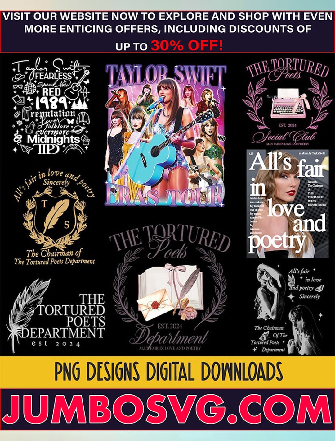 The Tortured Poets Department Png Bundle , the Eras Tour Png, the ...