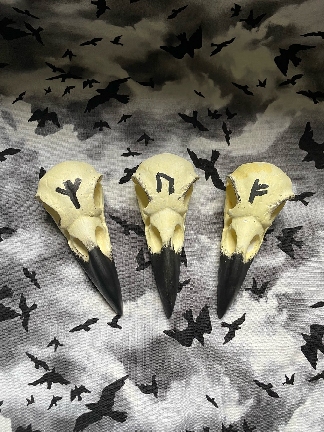 Rune Raven Crow Skull Replica - Etsy