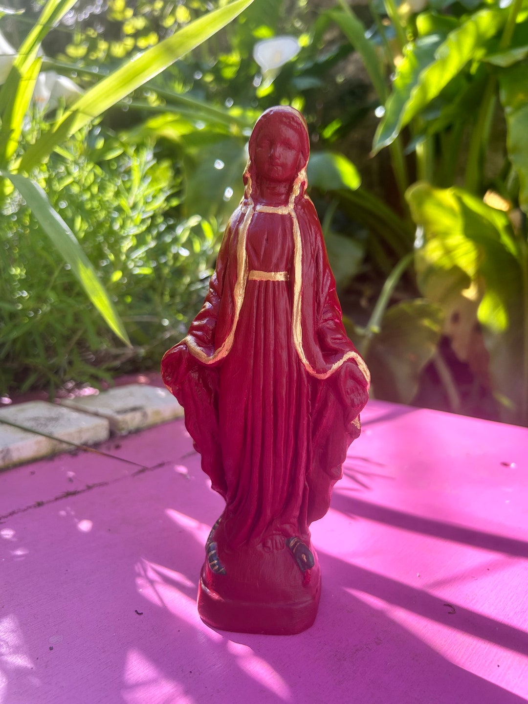 Red Goddess Mary, Lilith, Babalon, Magdalene Statue. Pagan, Witch Altar ...