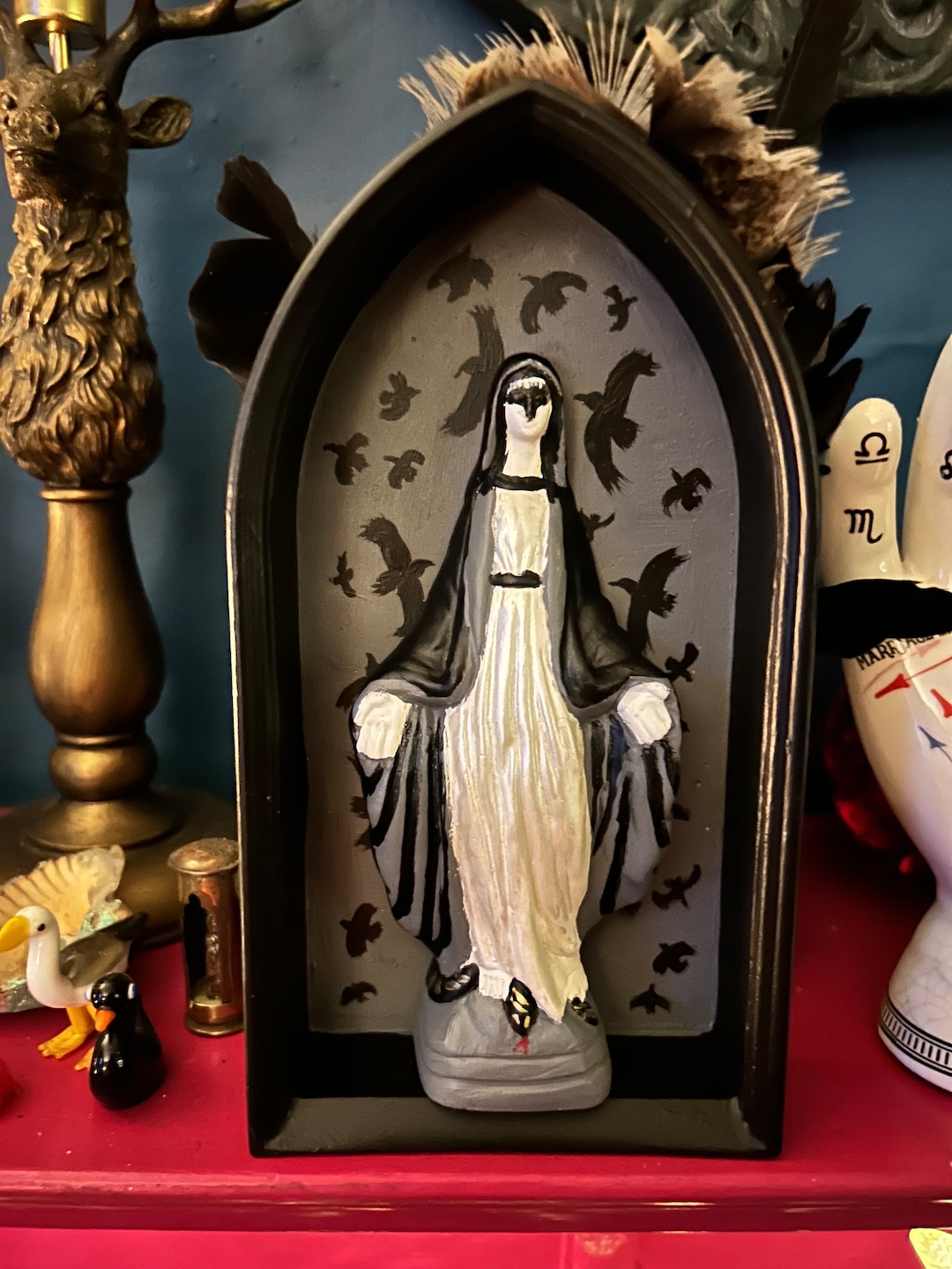 Mother of Crows Morrigan Mary Shrine Grotto Our Lady Goddess - Etsy