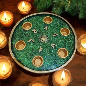 Sunwait Mini Altar Yule Runes Pagan - Etsy
