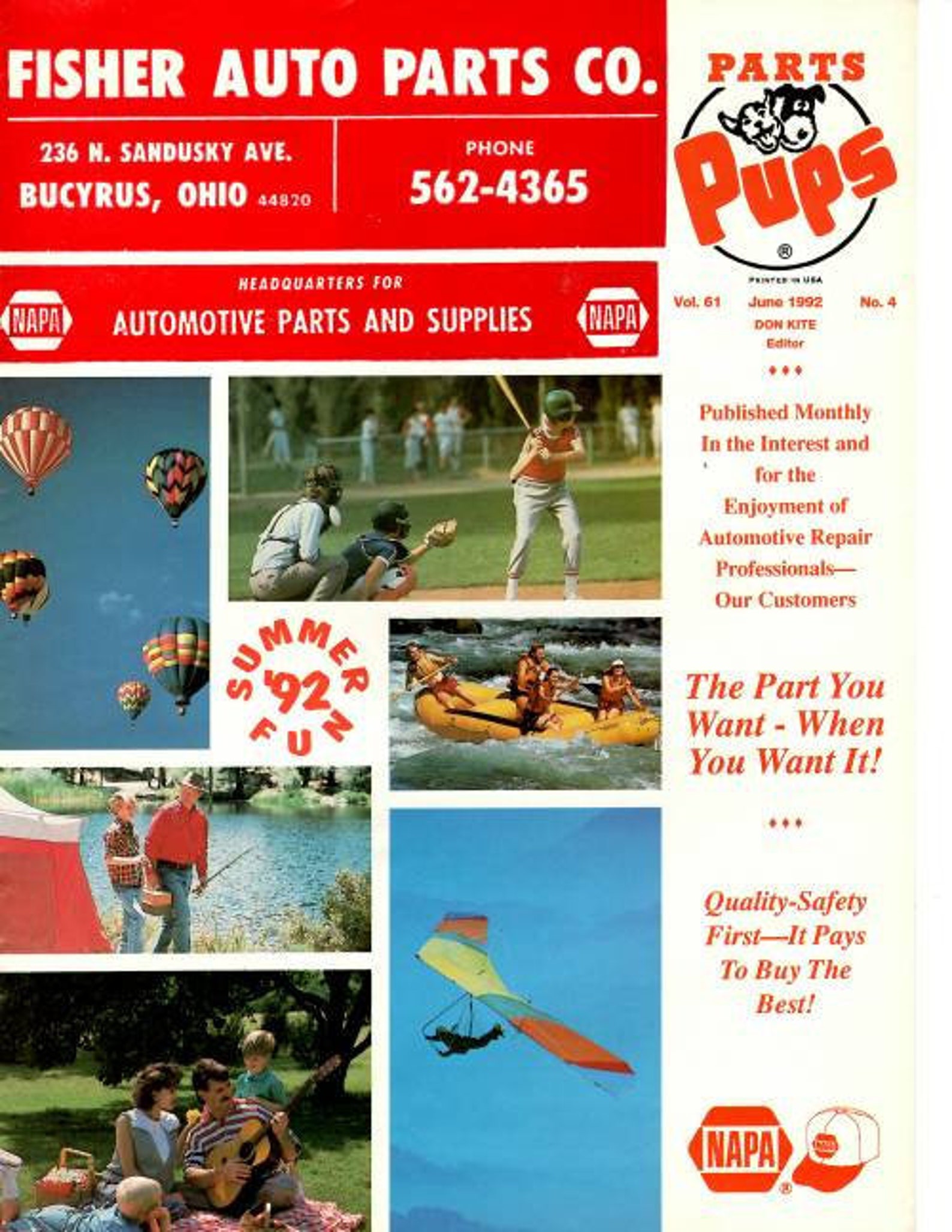 Parts Pup Fisher Auto Parts Catalog June 1992 NAPA OHIO Ephemera. Humor ...