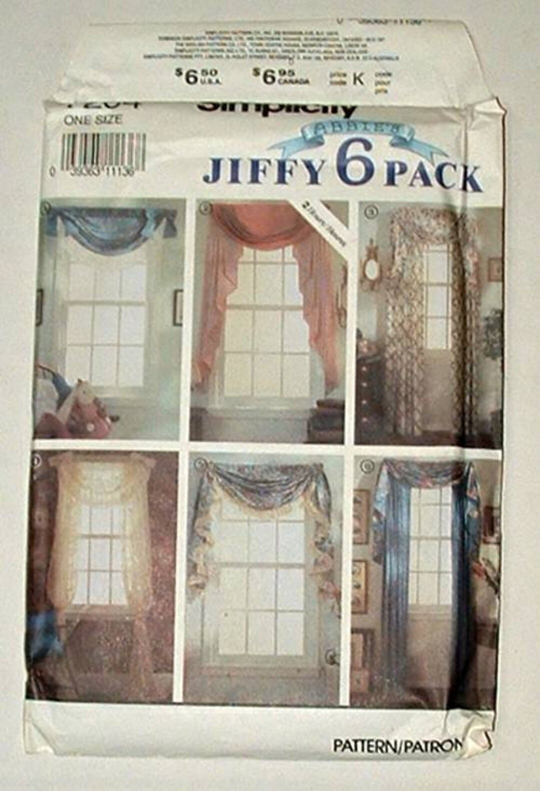 Simplicity Sewing Pattern 7204 Jiffy 6 Pack Window 1992 - Etsy