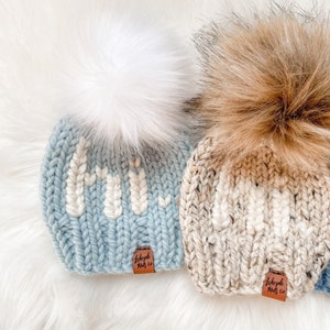 Hi Knit Toque for Newborn, Baby Gift Set, Baby Shower Gift, Gender ...