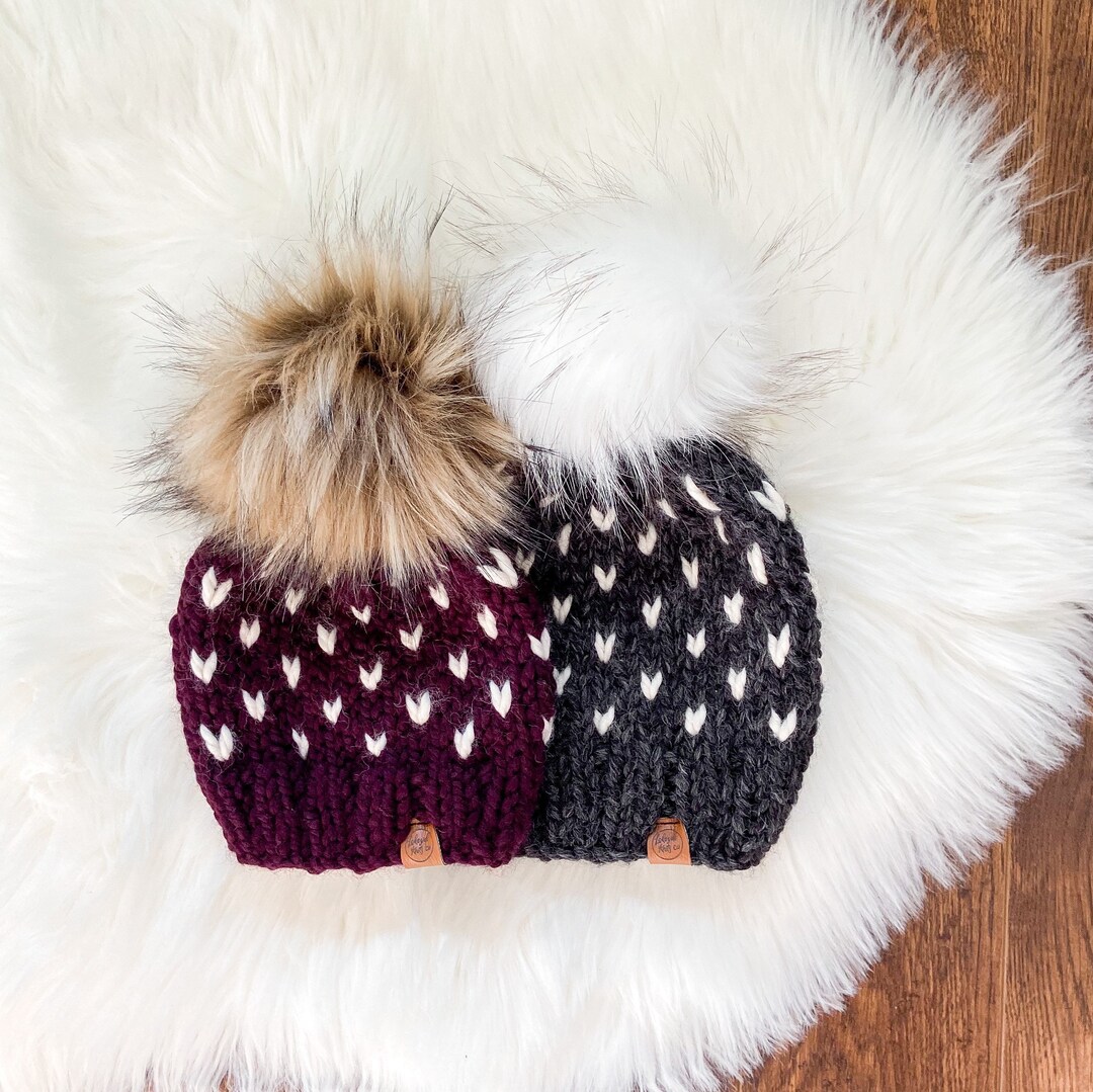 Custom Knit Hat Tiny Heart Knit Toque for Baby and Kids - Etsy Canada