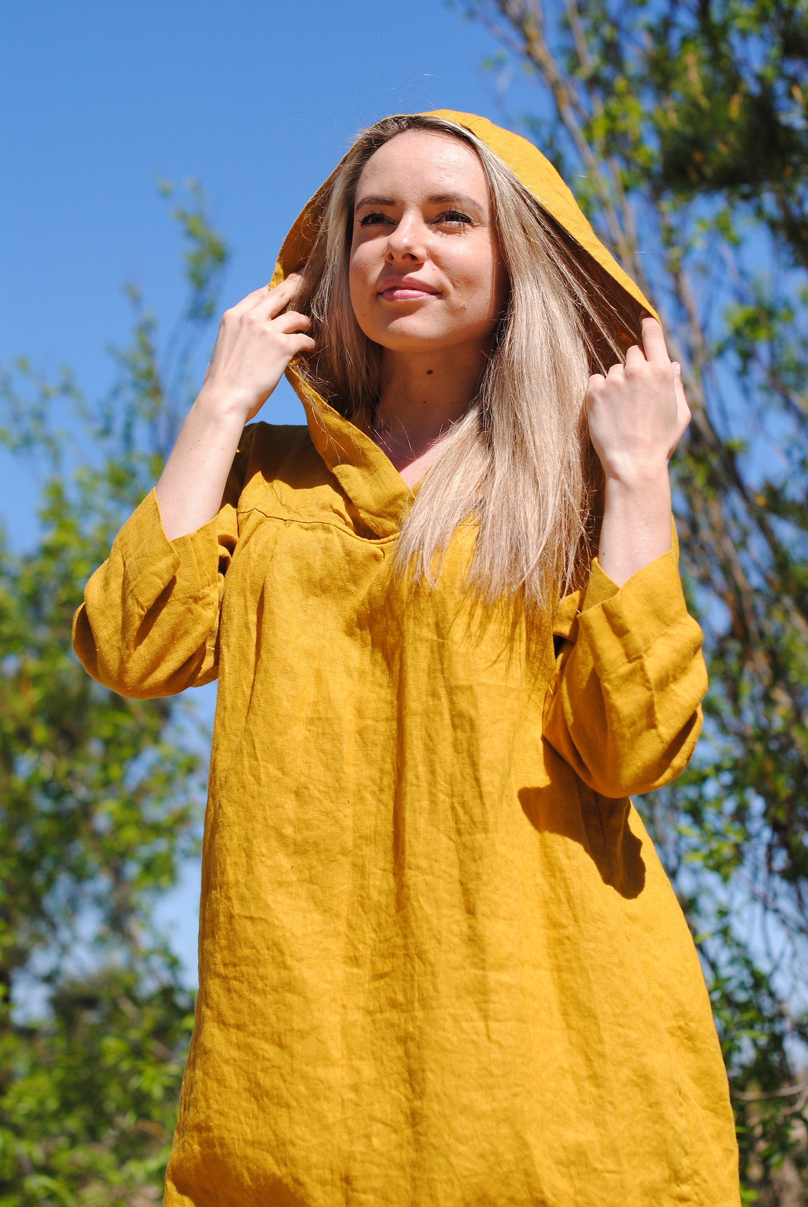 Linen Hoodie for Woman Loose Fit Linen Hoodie Linen Tunic - Etsy