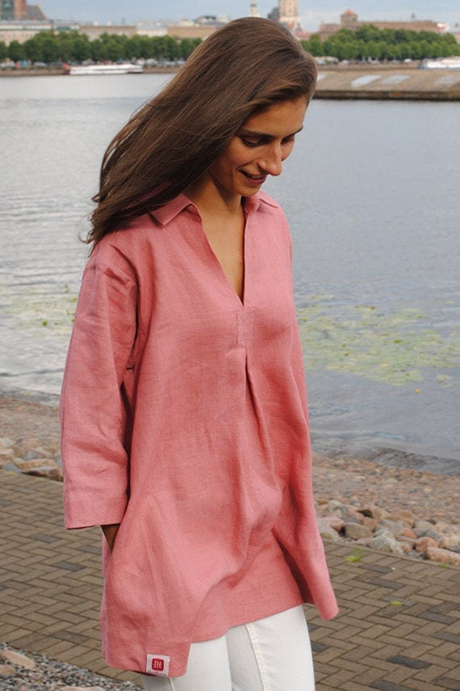 White Linen Tunic With Pockets Linen Womens Clothing Linen - Etsy