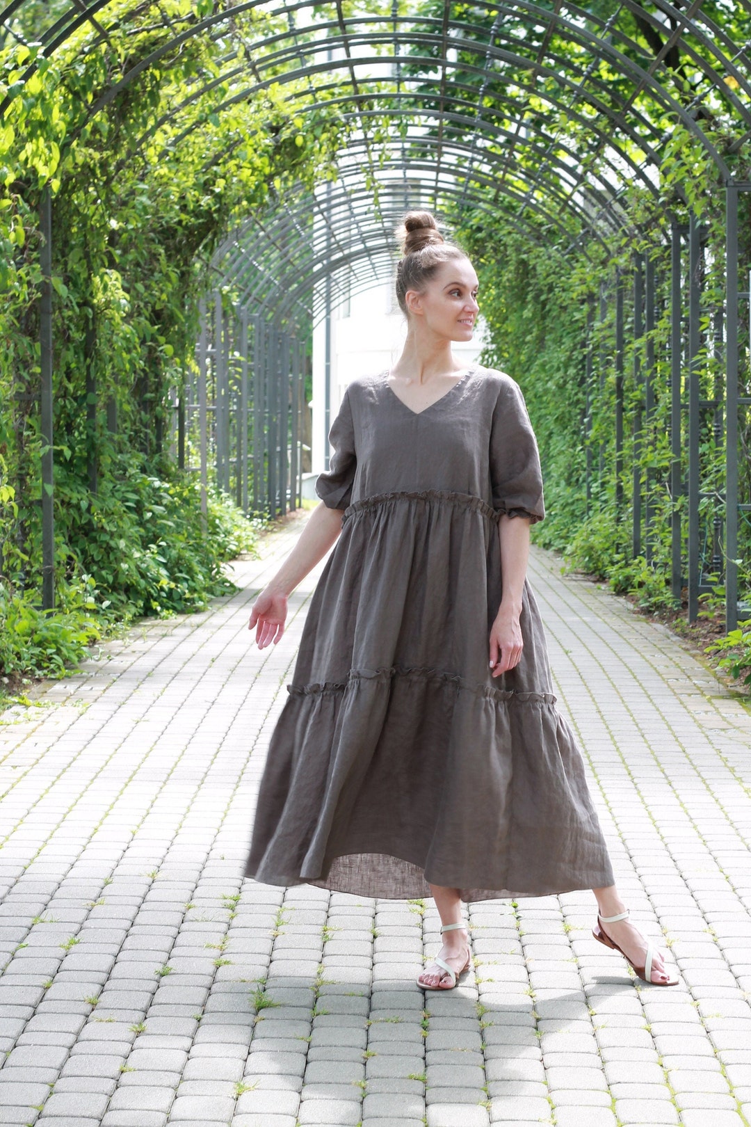 Maxi Linen Dress From Lightweight Linen Oversized Linen - Etsy