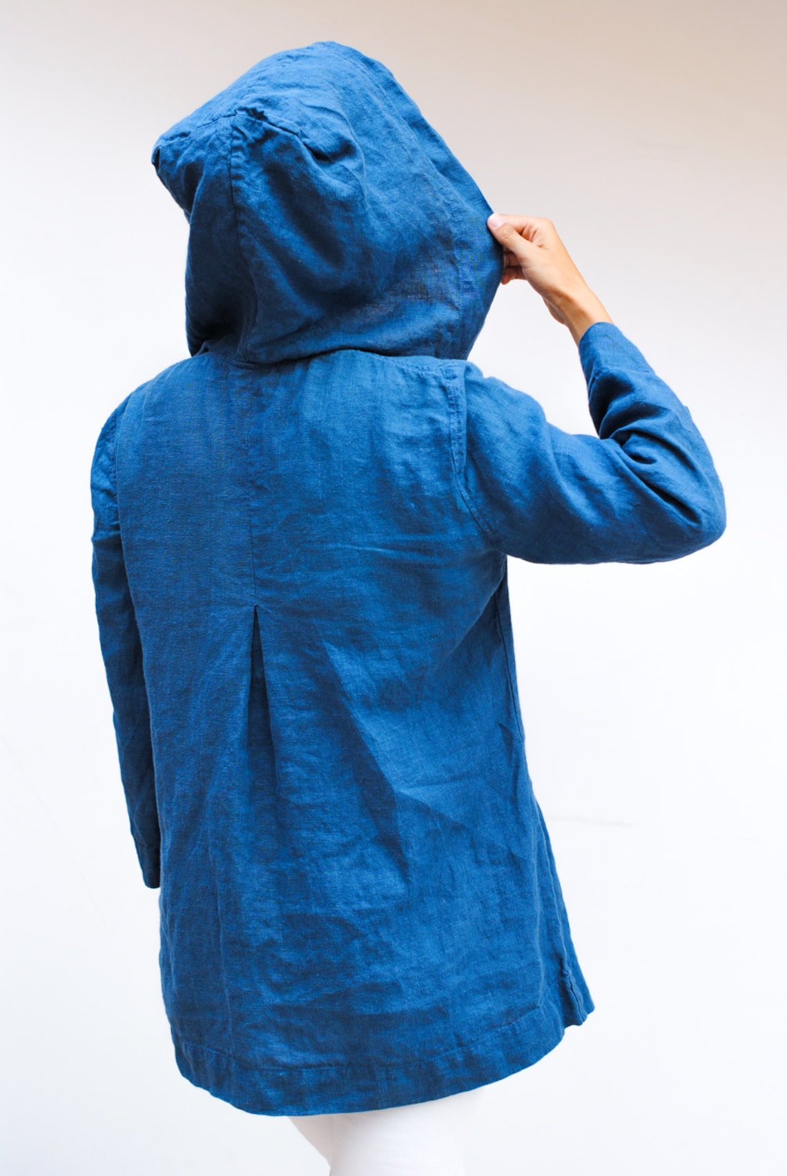 Hooded Linen Tunic Linen Sweatshirt Loose Fit Hoodie Hooded - Etsy