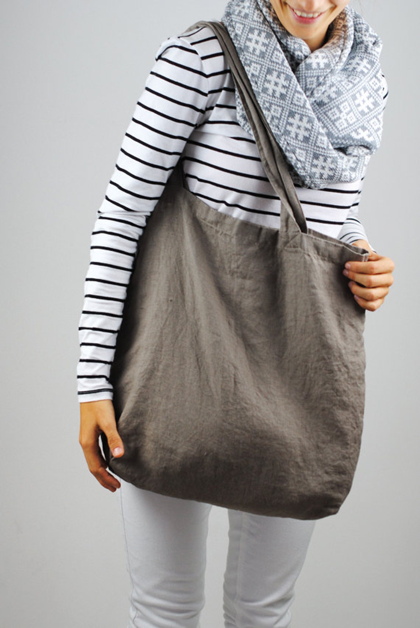 Linen Bag From Heavyweight Linen Linen Shopping Bag Handmade | Etsy