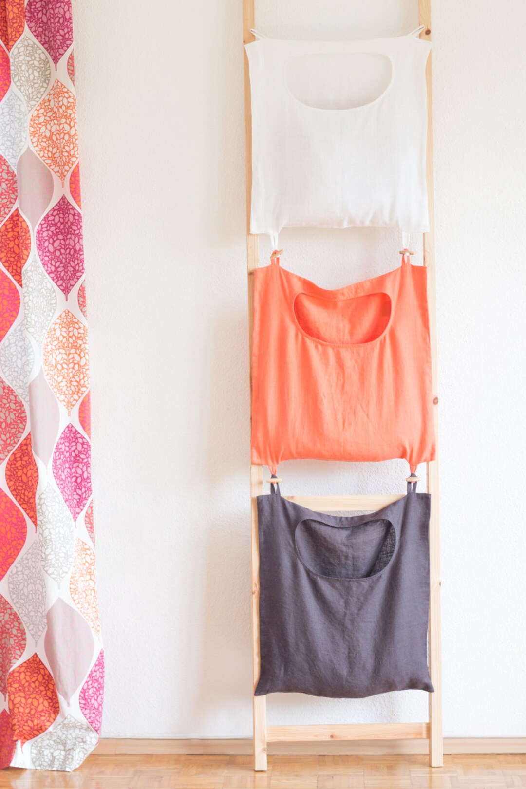 Color-coded Laundry Bag, Linen Laundry Bag, Laundry Room Organization ...