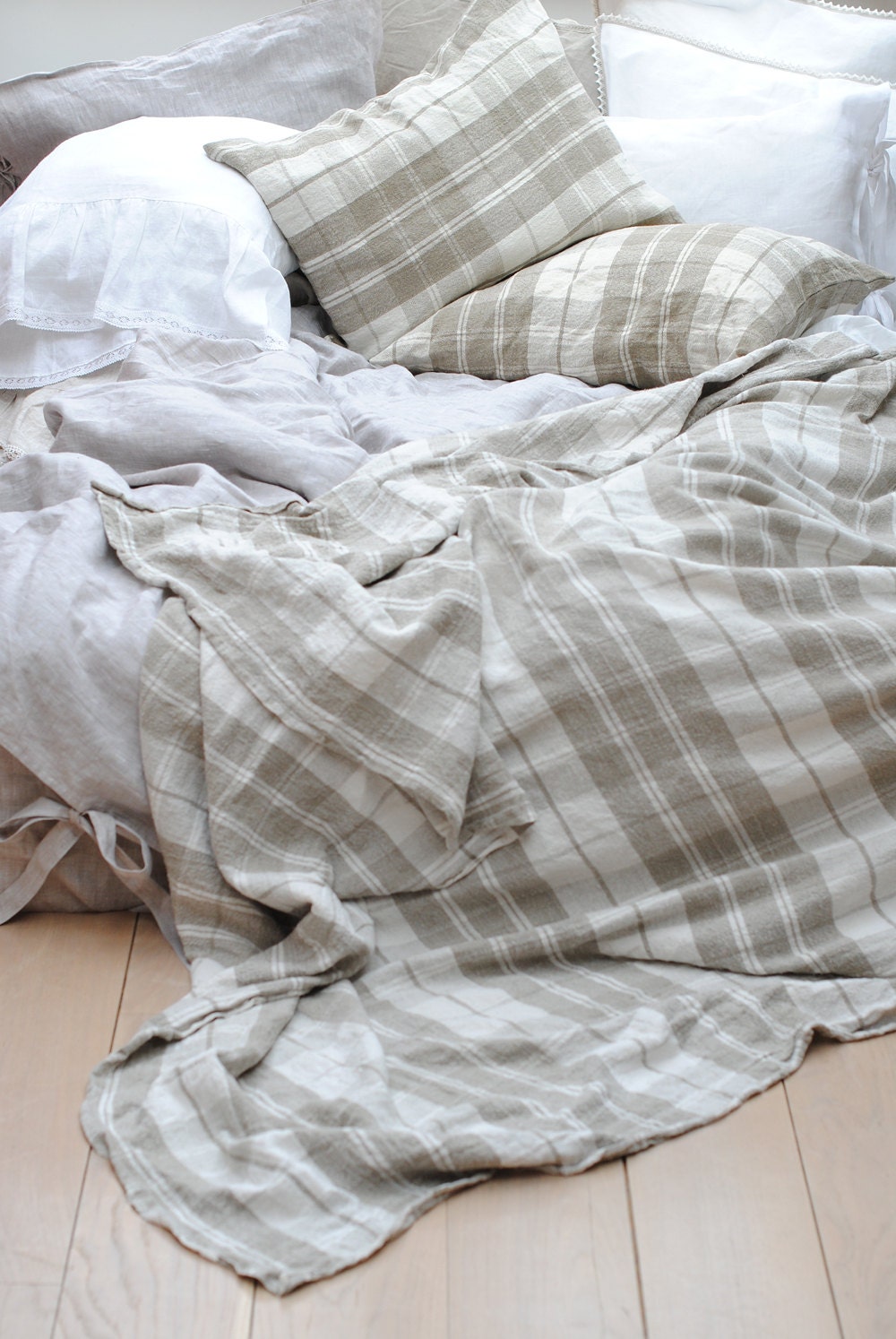 Linen Throw Blanket From Heavy Linen Natural Summer Cover | Etsy