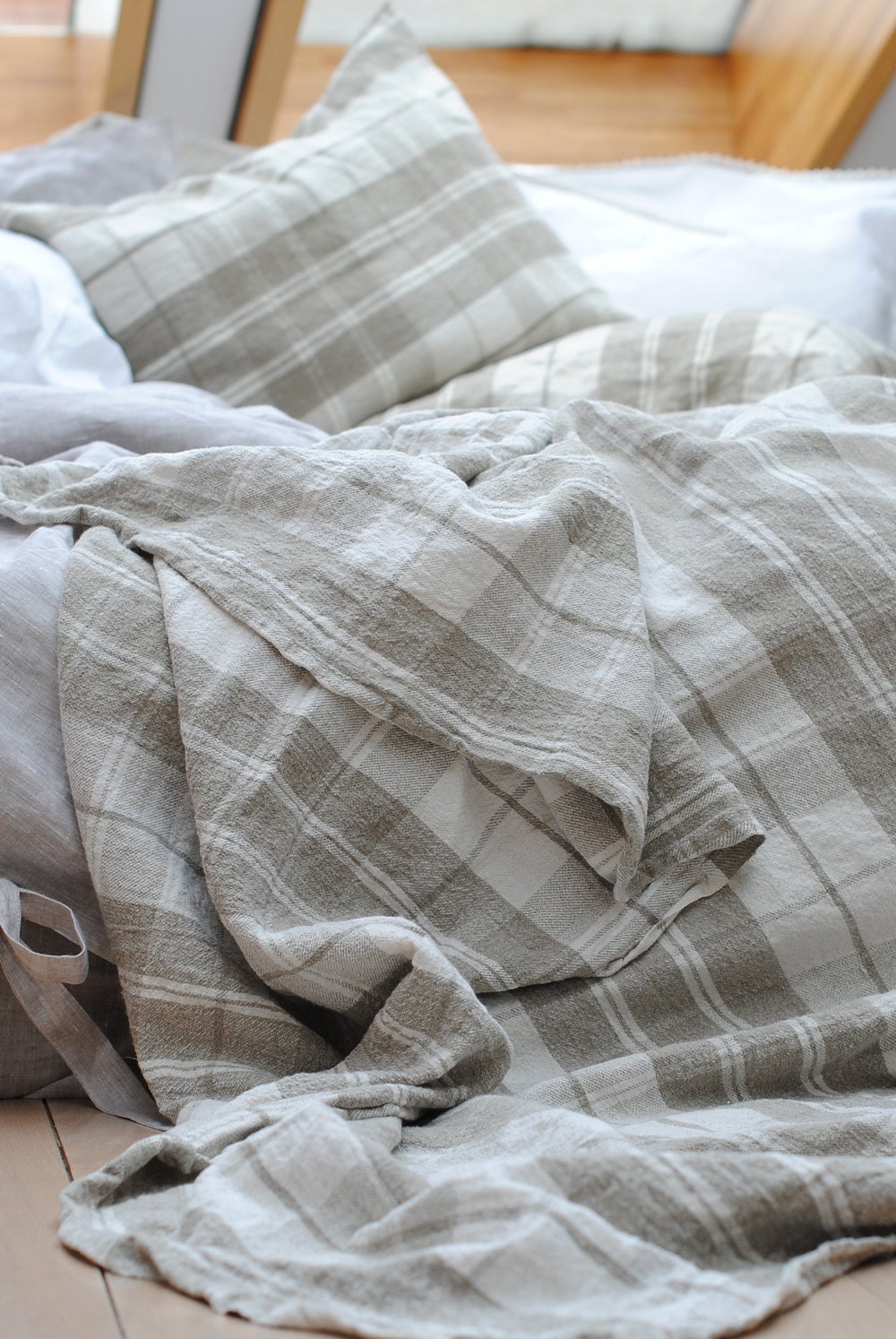 Linen Throw Blanket From Heavy Linen Natural Summer Cover | Etsy