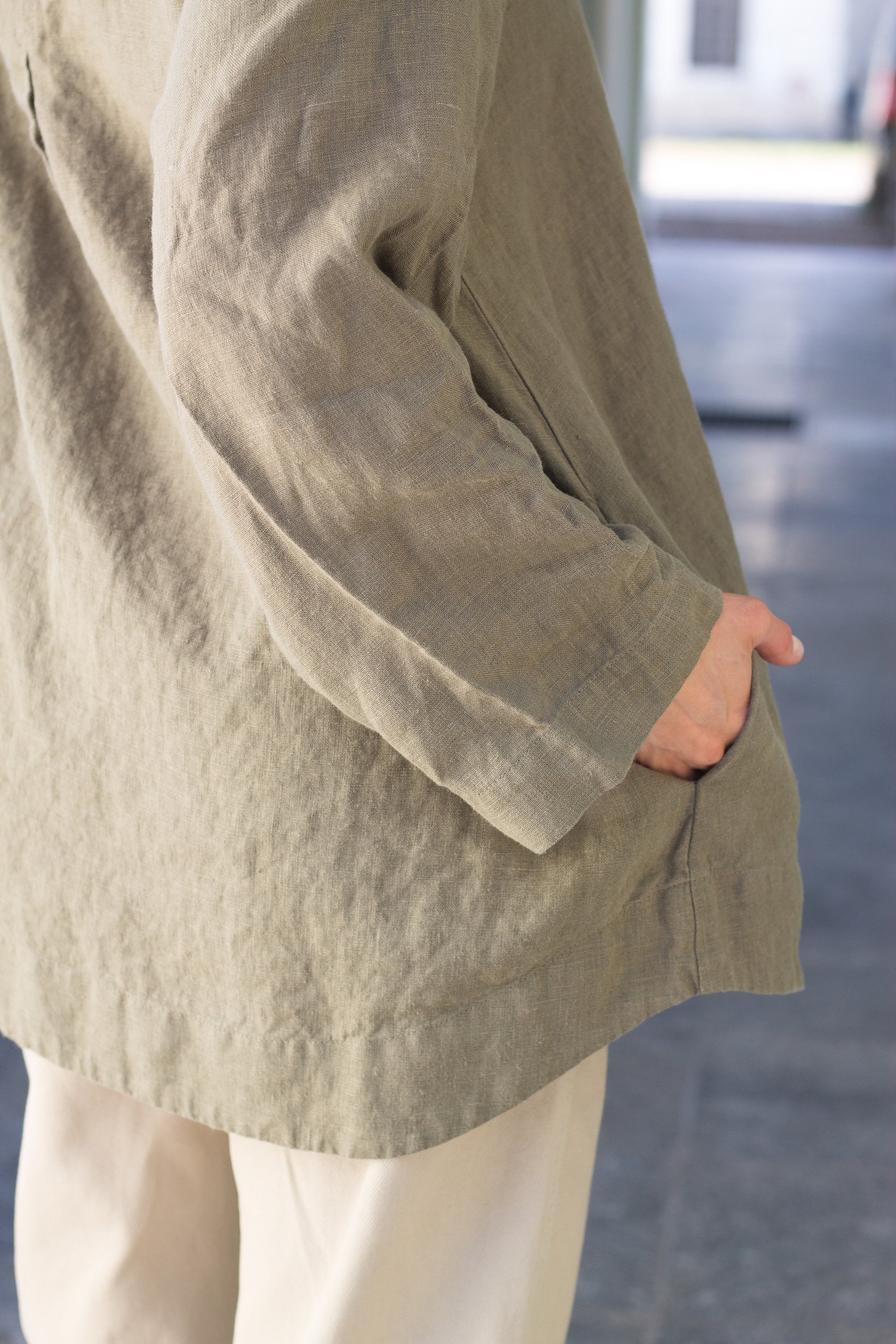 Khaki Green Linen Tunic With Pockets Linen Womens Clothing - Etsy