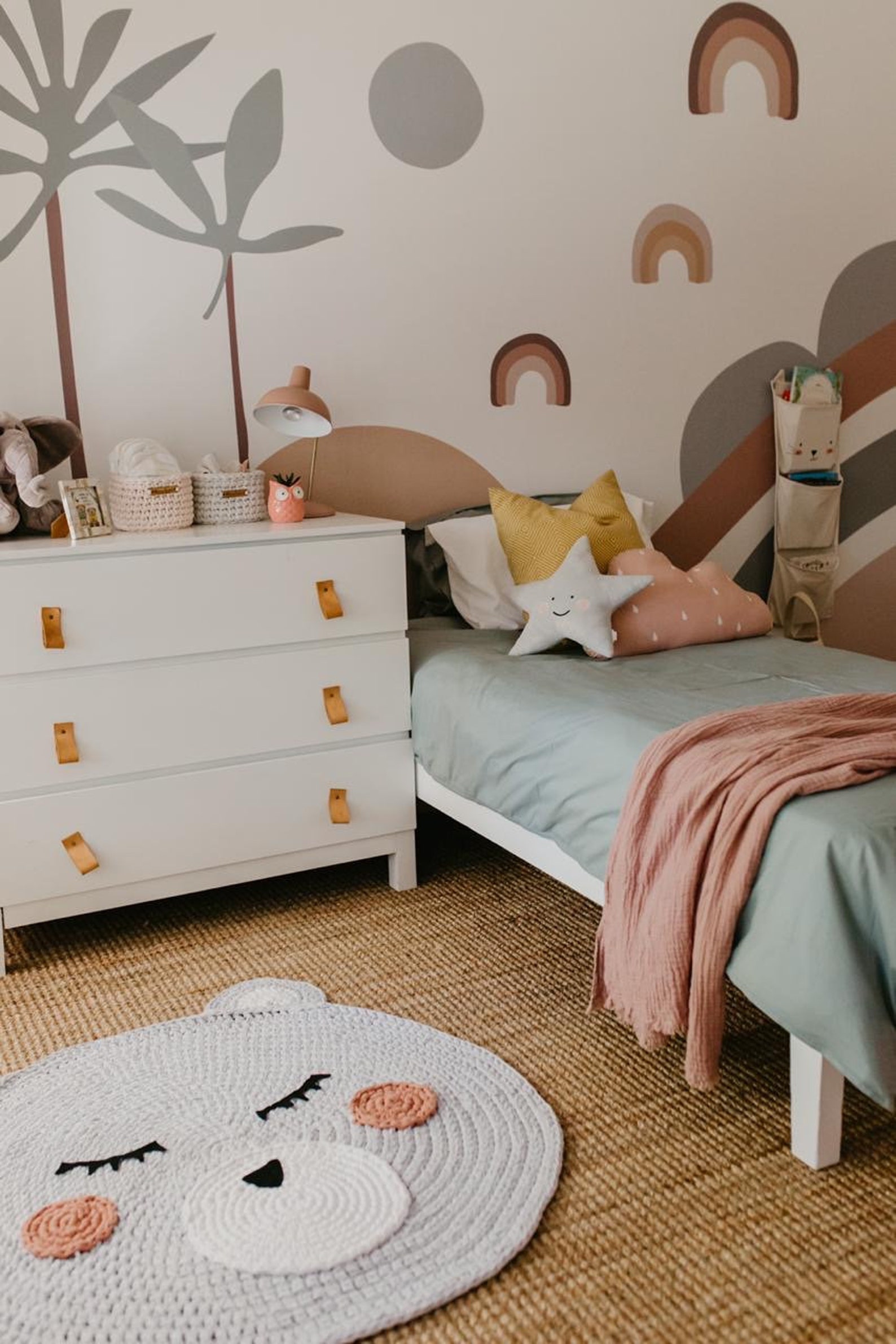 Rainbow Wren Abstract Mural Wallpaper - Etsy