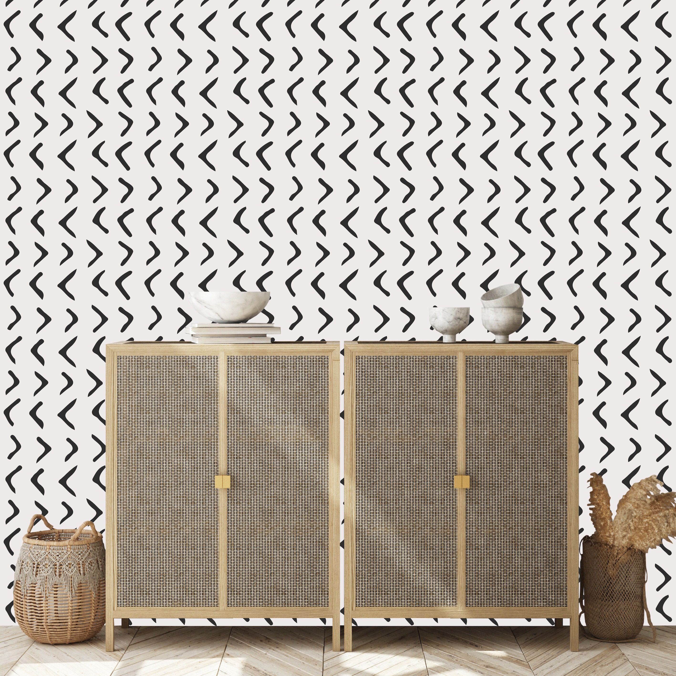 Andy Arrow Wallpaper Charcoal - Etsy