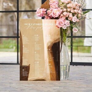 Large Seating Chart Sign Table Seating Plan Alphabetical Seating Chart ...