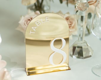 Gold Acrylic Arch Wedding Table Numbers, Wedding Table Decor, Wedding ...