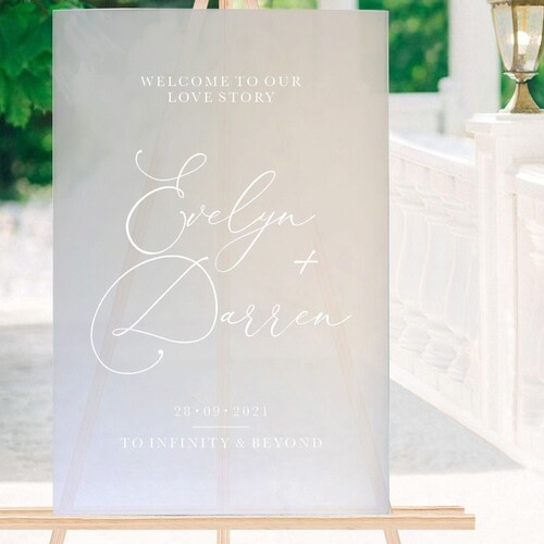 Frosted Acrylic Wedding Welcome Sign acrylic Welcome Sign - Etsy