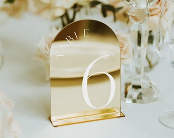 Table Numbers With Stands Wedding Table Numbers Arched Table Numbers ...