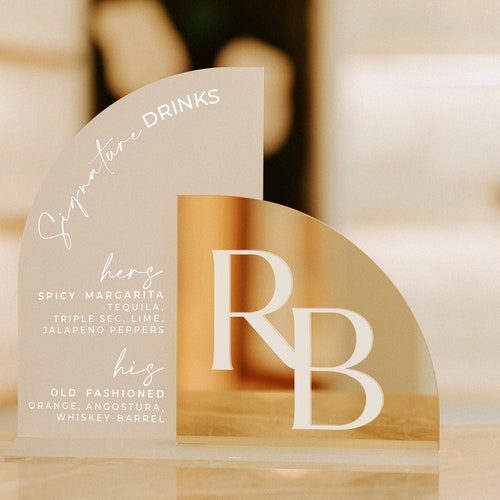 Arched Bar Menu Acrylic Bar Menu Sign Wedding Decoration - Etsy