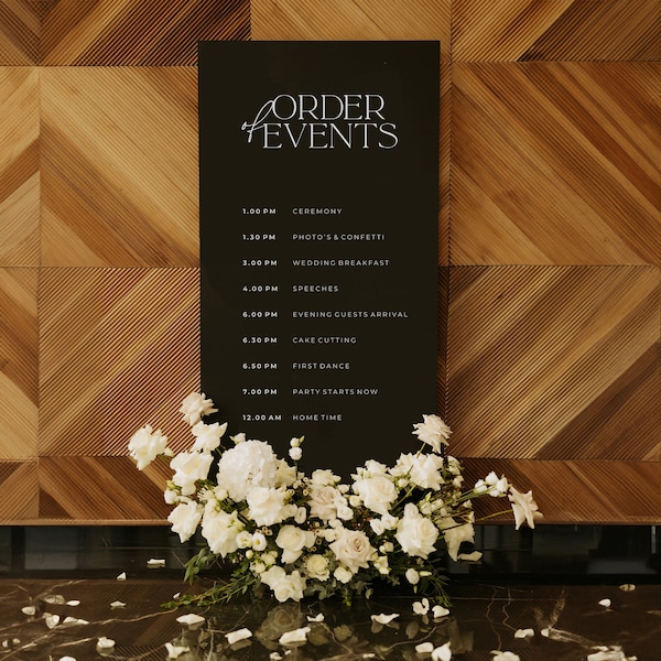 Wedding Reception Order Events - Etsy