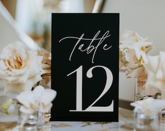 Sable: Black Wedding Table Number, Black and Gold Wedding, Black Gold ...