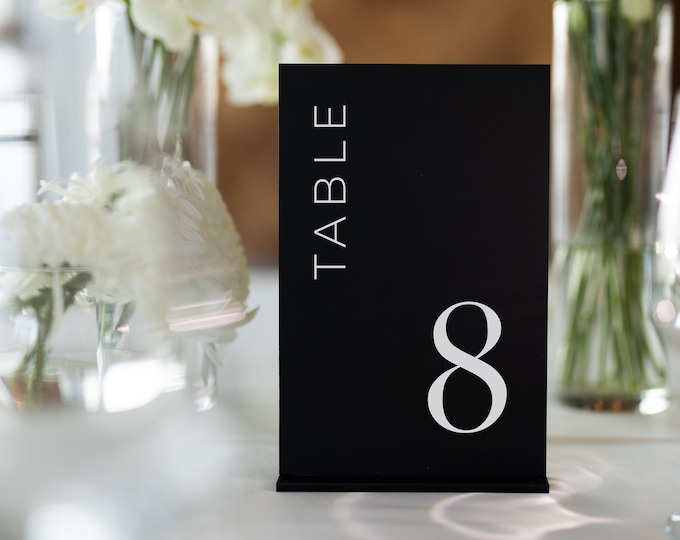 Table Numbers, Wedding Black Acrylic Table Numbers, Acrylic Numbers ...