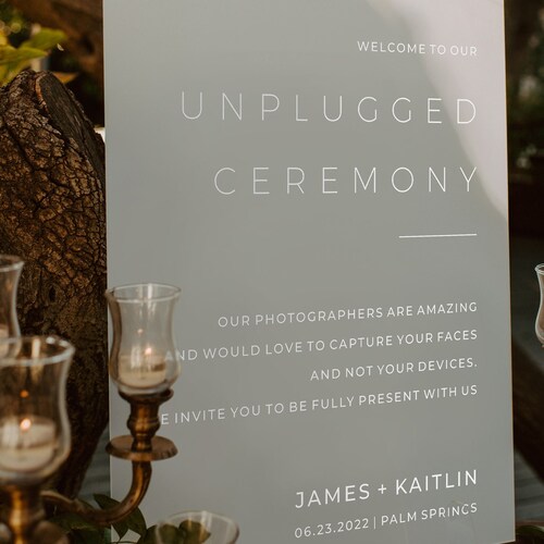 Acrylic Unplugged Ceremony Sign Acrylic Ceremony Sign - Etsy