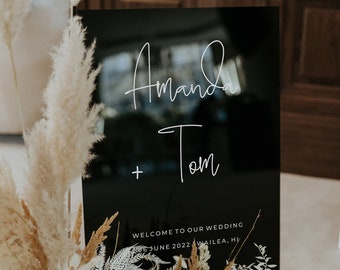 Wedding Welcome Sign Black Wedding Sign 3D Welcome Sign Wedding Signage ...