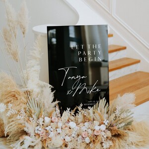 Black Acrylic Wedding Welcome Sign Black Wedding Sign Black Welcome ...