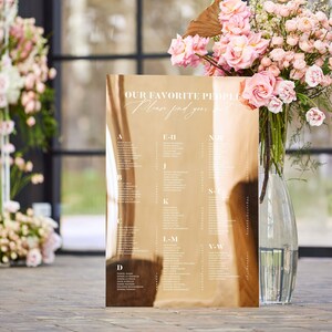 Large Seating Chart Sign Table Seating Plan Alphabetical Seating Chart ...