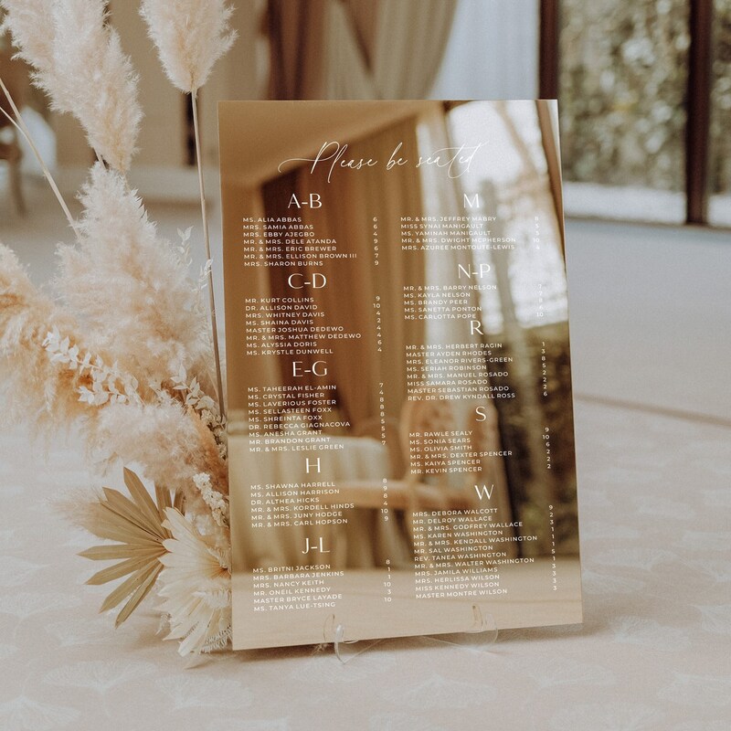 Mirror Seating Chart - Etsy