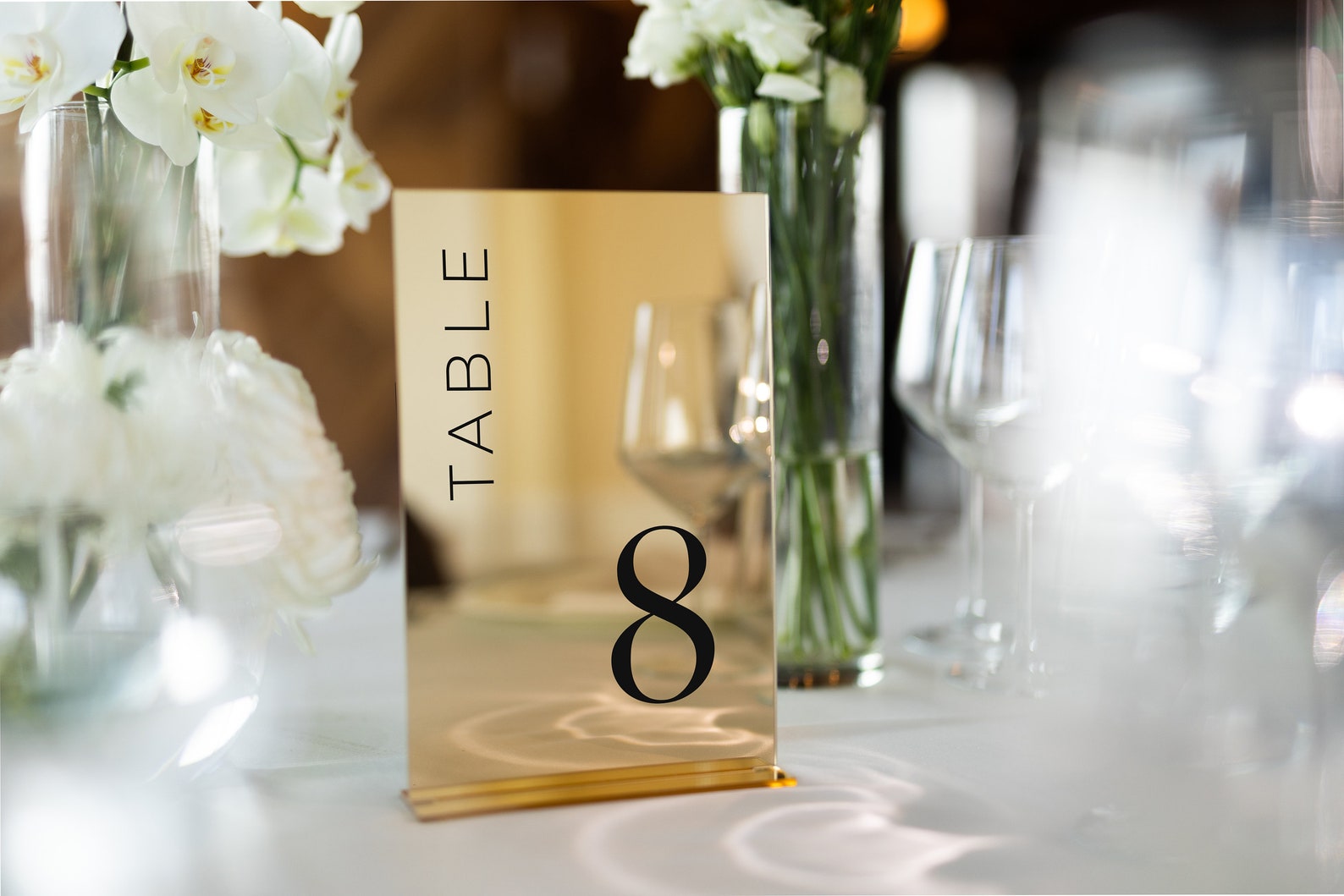 Gold Mirrored Table Numbers Wedding Table Numbers Table - Etsy